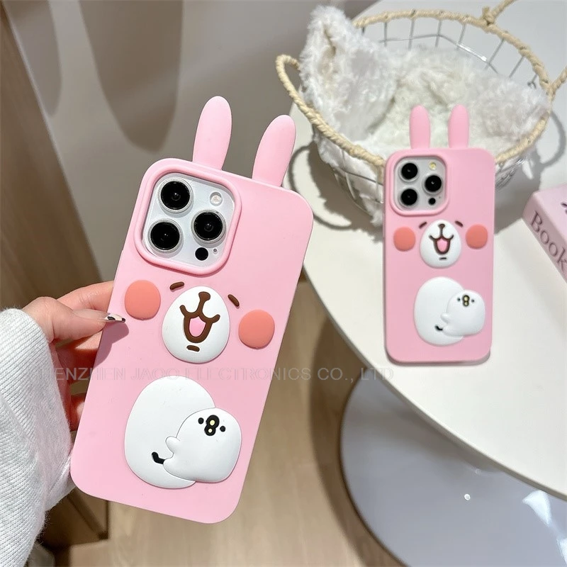 Adorable Cartoon Pink Rabbit Soft Silicone Phone Case Cover for Redmi ...