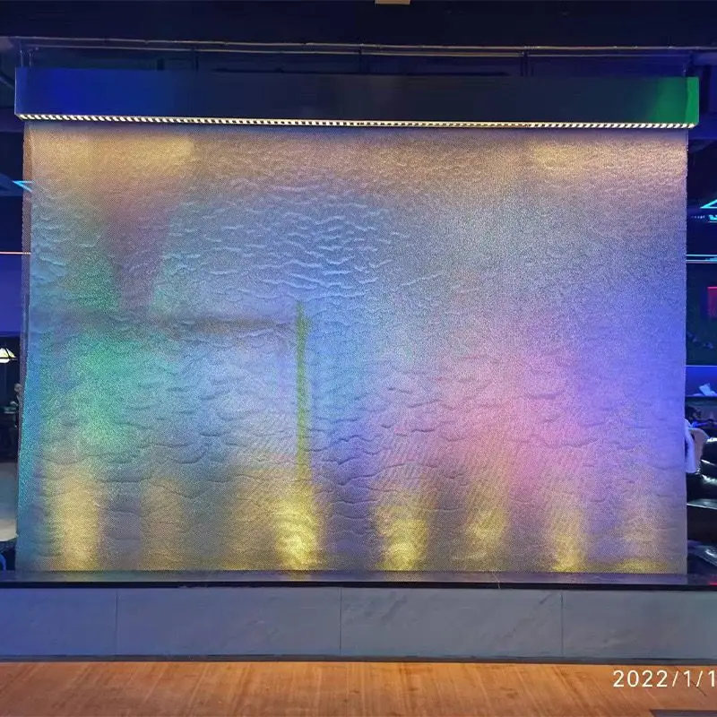 Metal-mesh-running-water-wall-courtyard-steel-mesh-water-curtain-wall ...