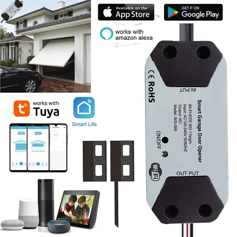 Tuya WiFi Garage Controller Switch for Gate Opener Work With Alexa ...