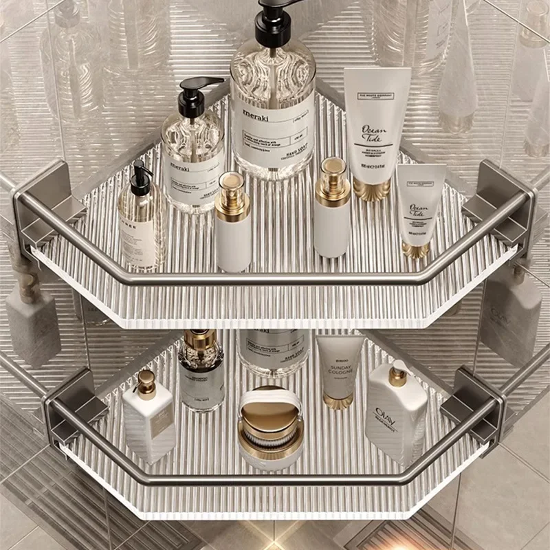 Acrylic-Toilet-Rack-Golden-Silver-Bathroom-Tripod-Shelf-Light-Luxury ...