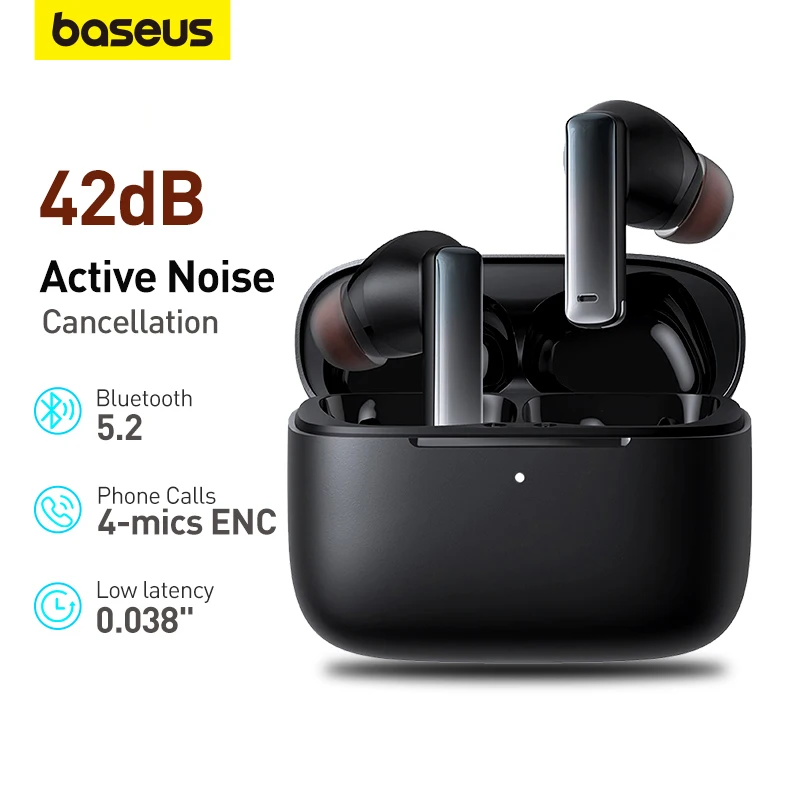 Baseus Bowie M2 42dB ANC Earphone Wireless Headphone Bluetooth 5.2 with ...