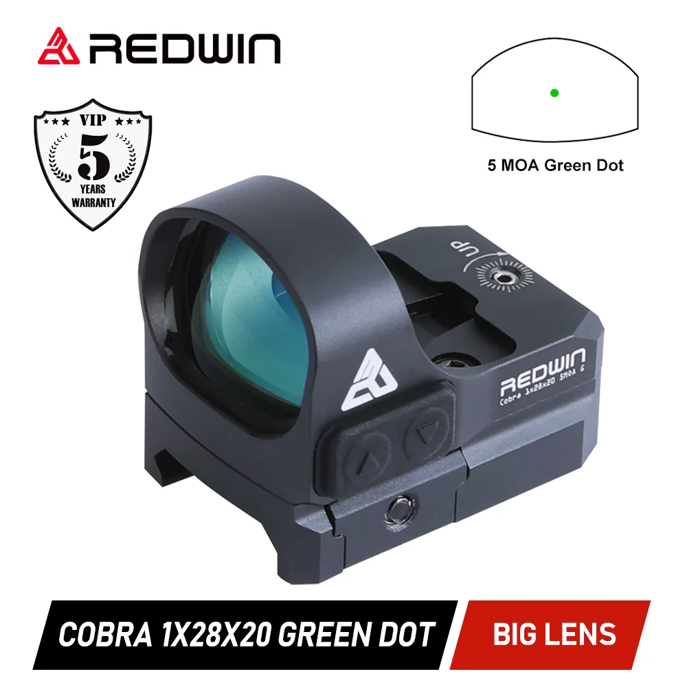Red Win Hd Cobra 1x28x20 5moa Green Dot Scope Rmr 50000 Hrs Auto Light ...