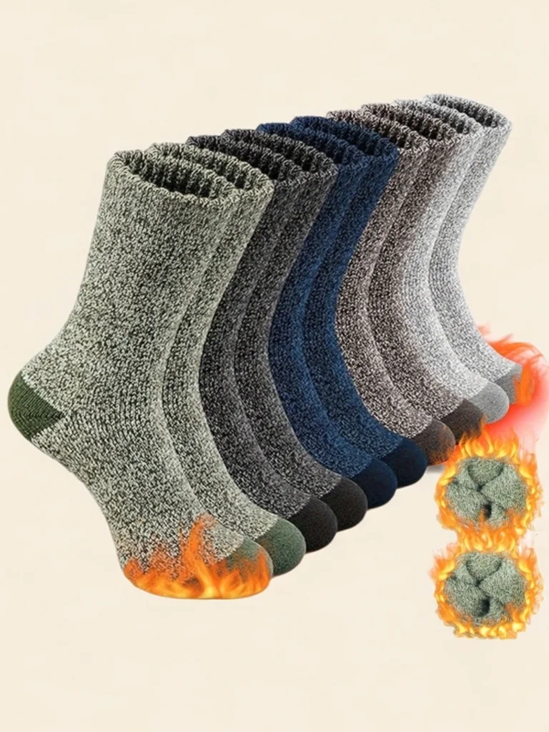 5 pares de calcetines de lana merino para hombre, calcetines de ...