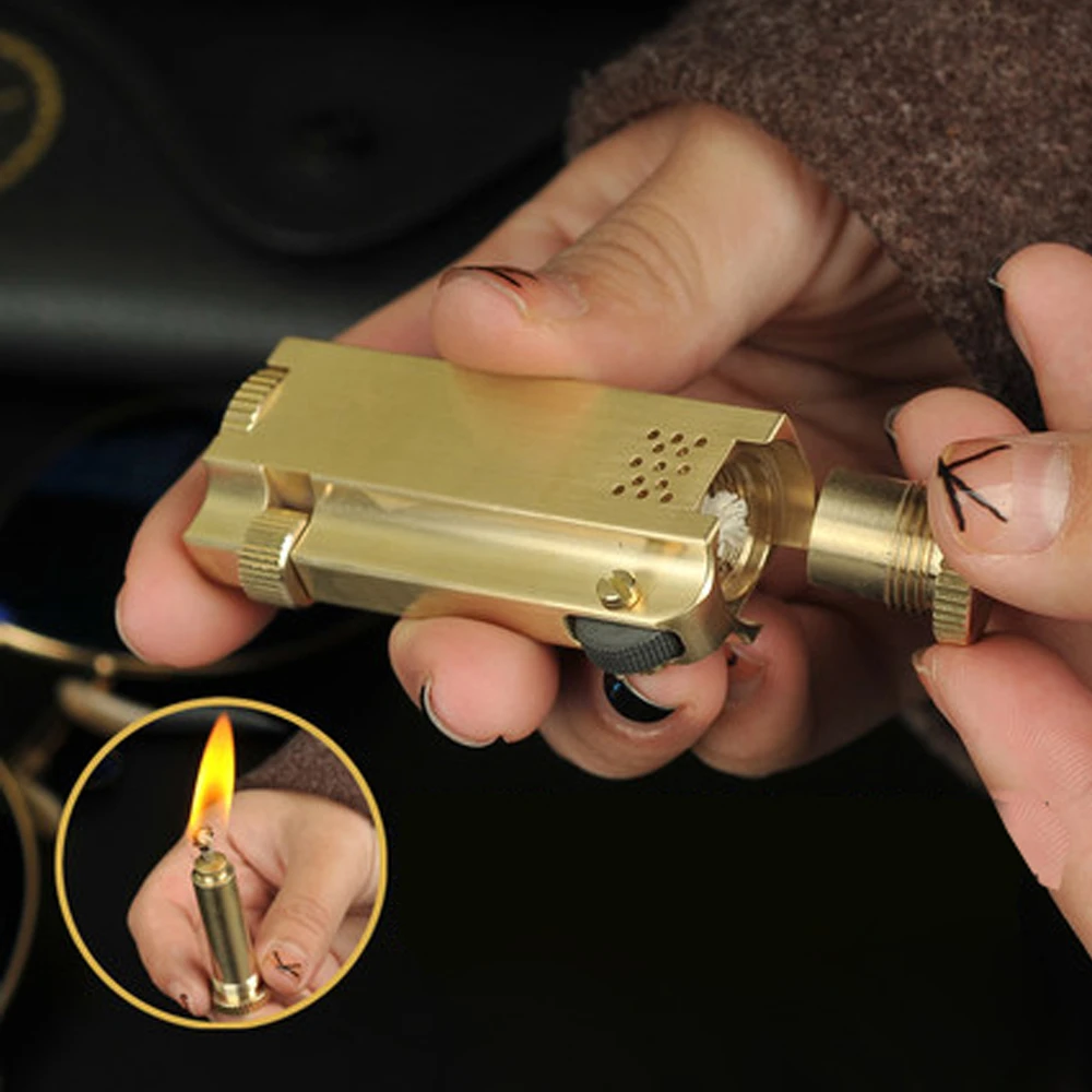 Handmade Vintage Kerosene Brass Gasoline Lighter Classic Replica Diy ...