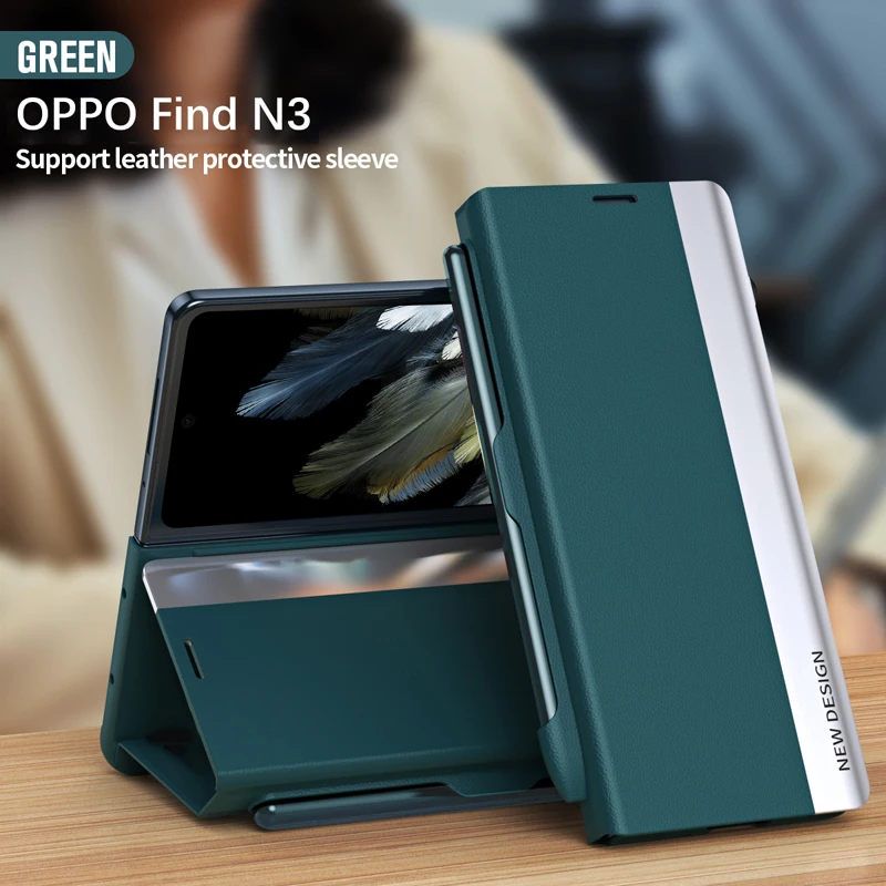 For-OPPO-Find-N3-Case-Luxury-Magnetic-PU-Flip-Leather-Bracket-Anti ...