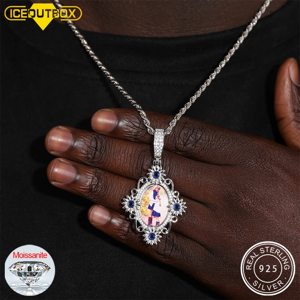 New-Flower-Custom-Photo-Pendant-For-Women-Mother-s-Day-Gift-Iced-Out ...