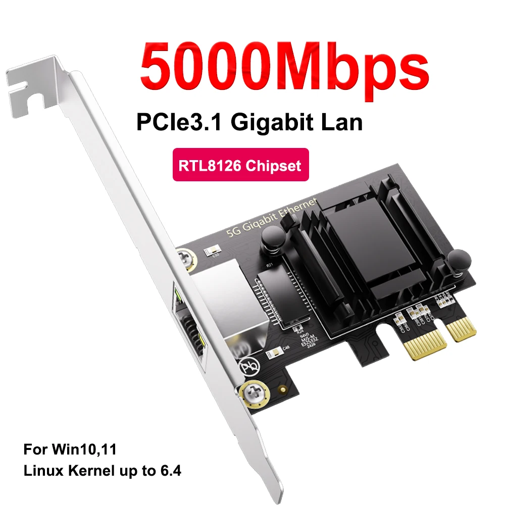 5G PCI-E To RJ45 Network Card RTL8126 Chip Gigabit Ethernet PCI Express ...