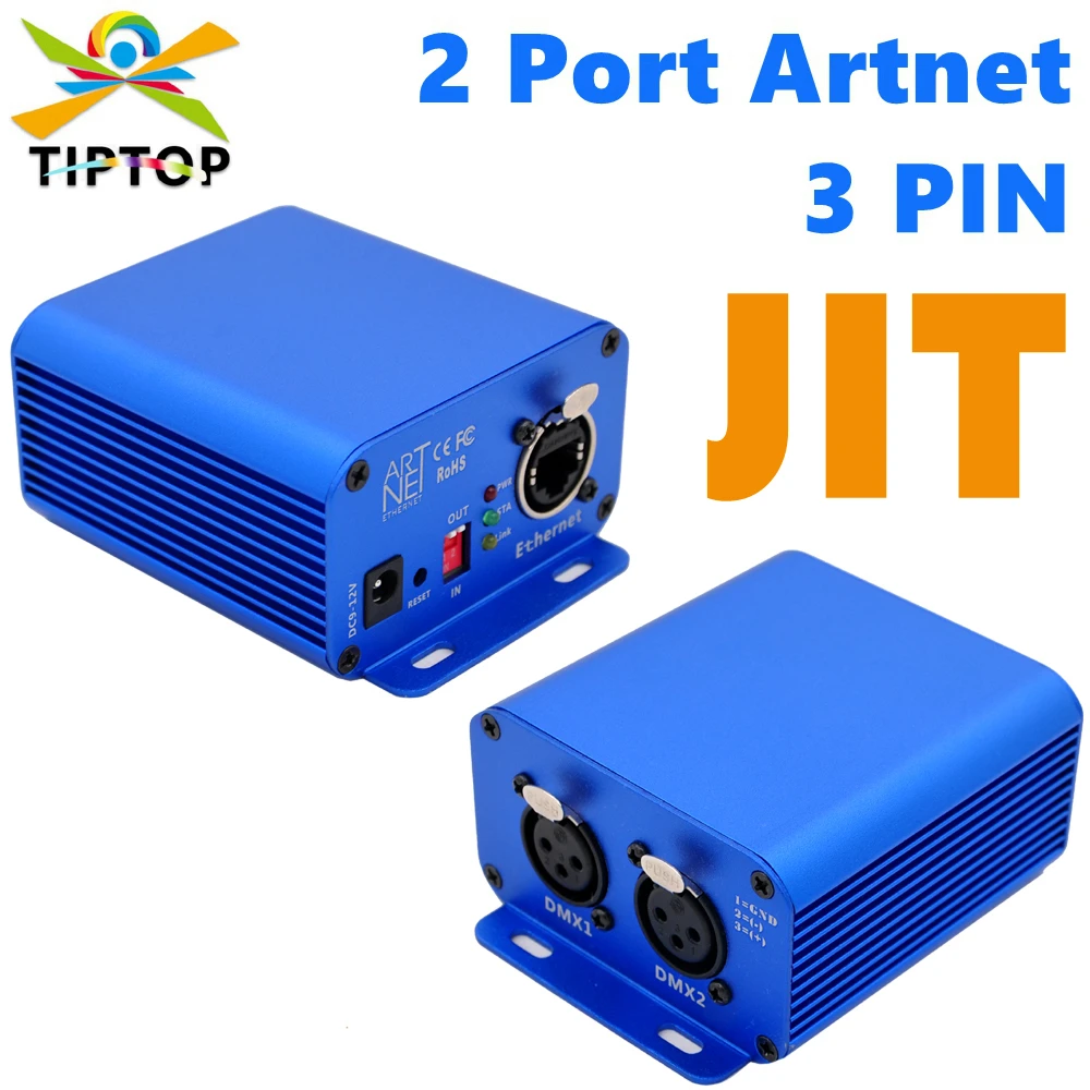 3 PIN Lan 512 EL-ArtNet Two Port Bidirectional DMX 2 Socket Converter ...