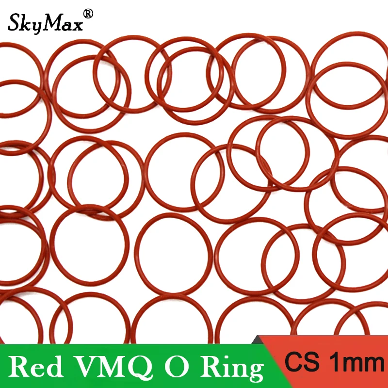 Red VMQ Silicone O Ring Gasket CS1mm OD 3/3.5/4/5~50mm Food Grade Good ...