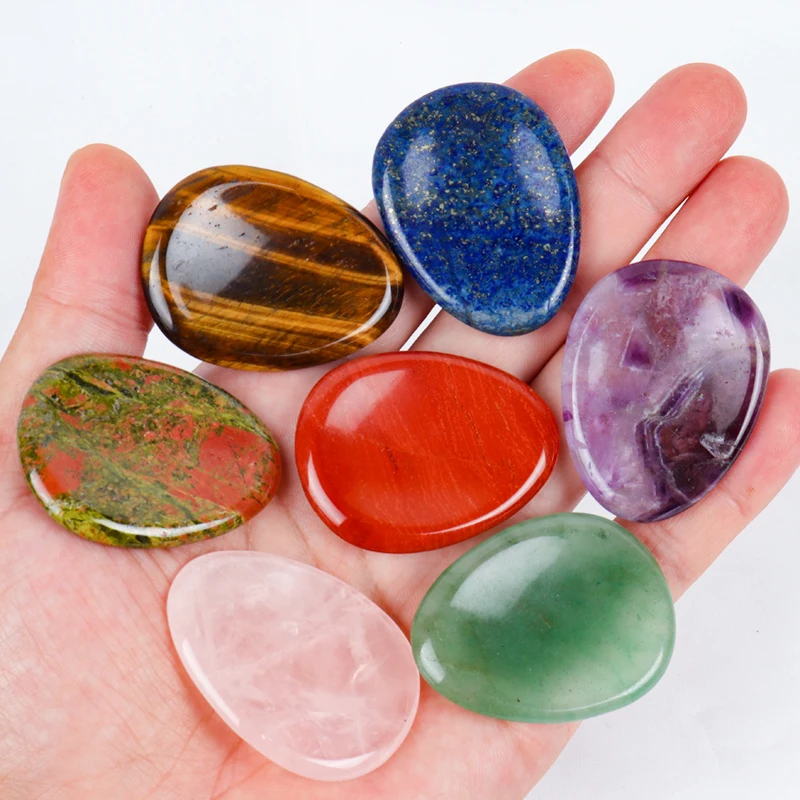 Face Gua Sha Tool Worry Thumb Stone Palm Gemstone Rose Quartz Hand ...