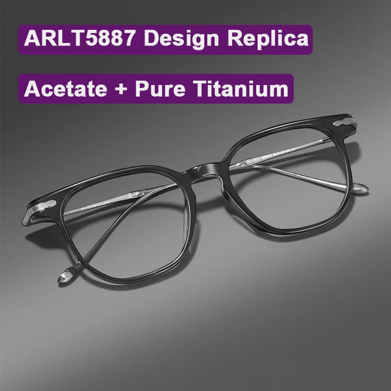 Luxury Brand Replica Acetate Frame + Pure Titanium Temple Japanese Wide ...