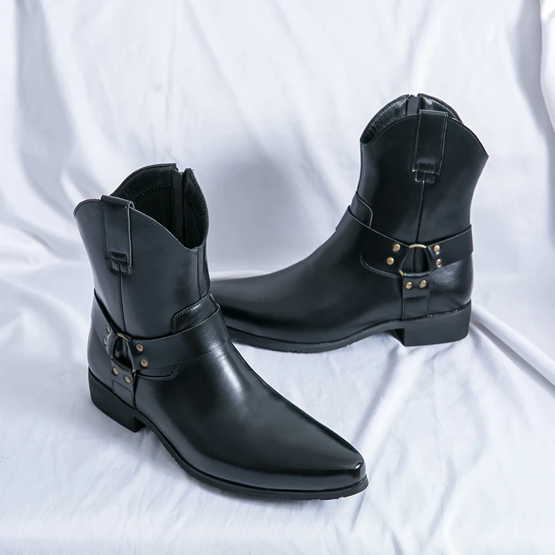 Botas-ecuestres-para-montar-a-caballo-zapatos-de-cuero-formales-Chelsea ...