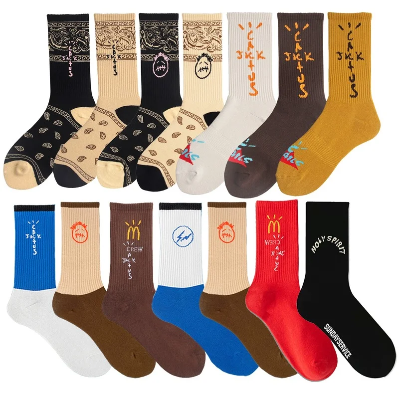 Cactus Jack Socks Travis Scott Hip Hop Skateboard Meias Street Style Sports Sock For Men Women ...