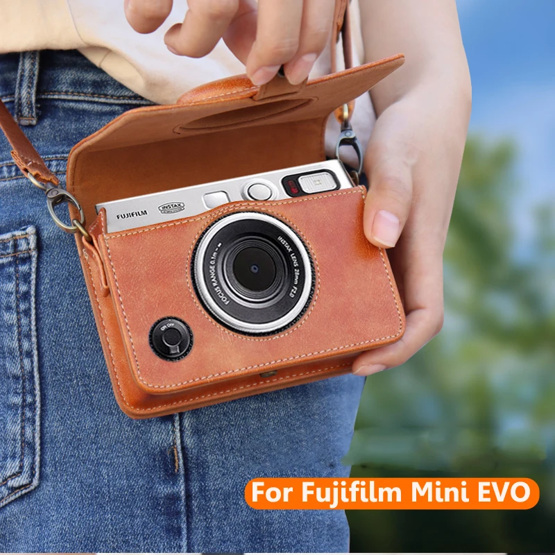 Capa-de-couro-retro-para-fujifilm-instax-mini-evo-c-mera-instant-nea ...