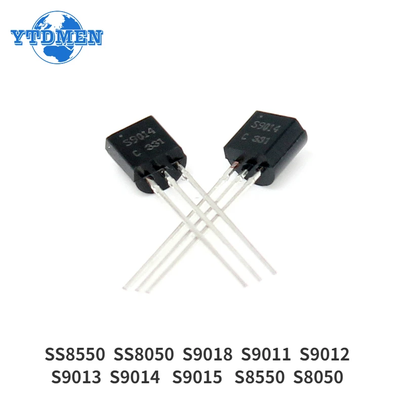 50PCS-Lot-S8050-S8550-S9011-S9012-S9013-S9014-S9015-S9018-SS8050-SS8550 ...