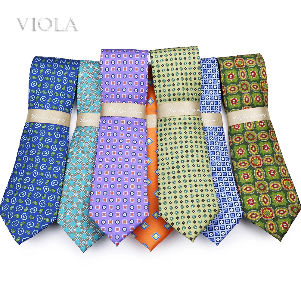Classy Retro Paisley Dot Silk Touch Polyester 8cm Necktie Print Luxury ...