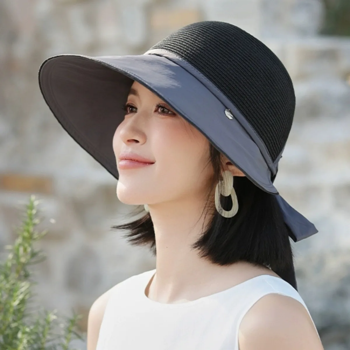 Gorros-de-sol-plegables-para-mujer-sombrero-de-paja-transpirable-con ...