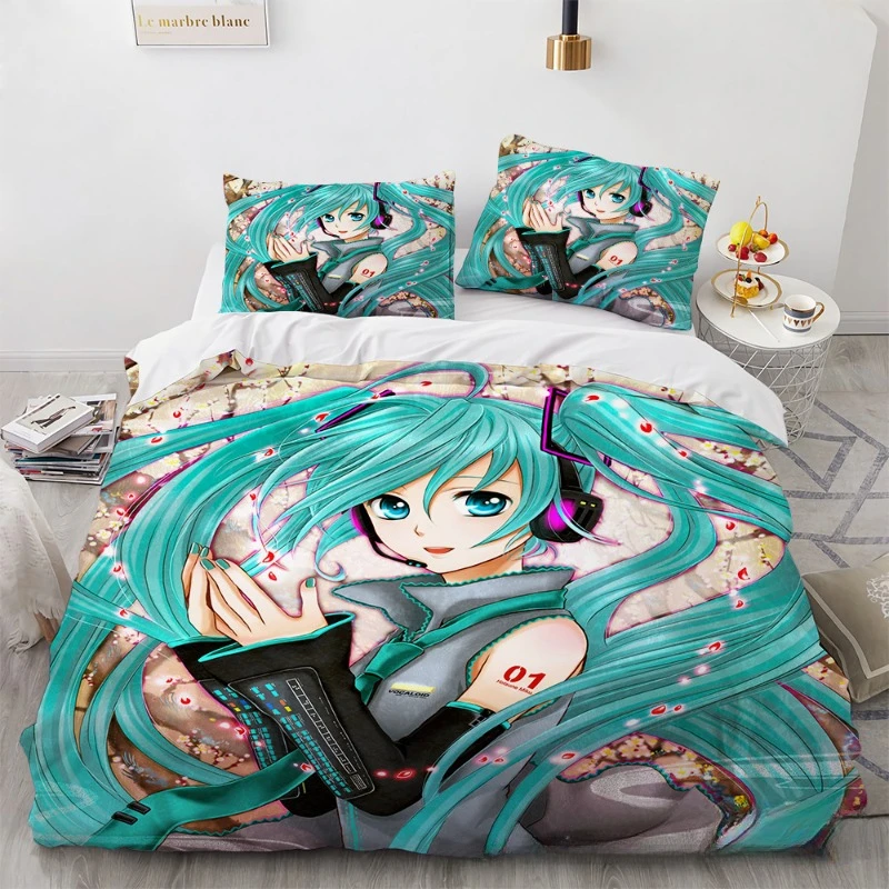 Hatsune-Miku-Bedding-Set-Kawaii-Anime-Figure-Print-Duvet-Cover ...