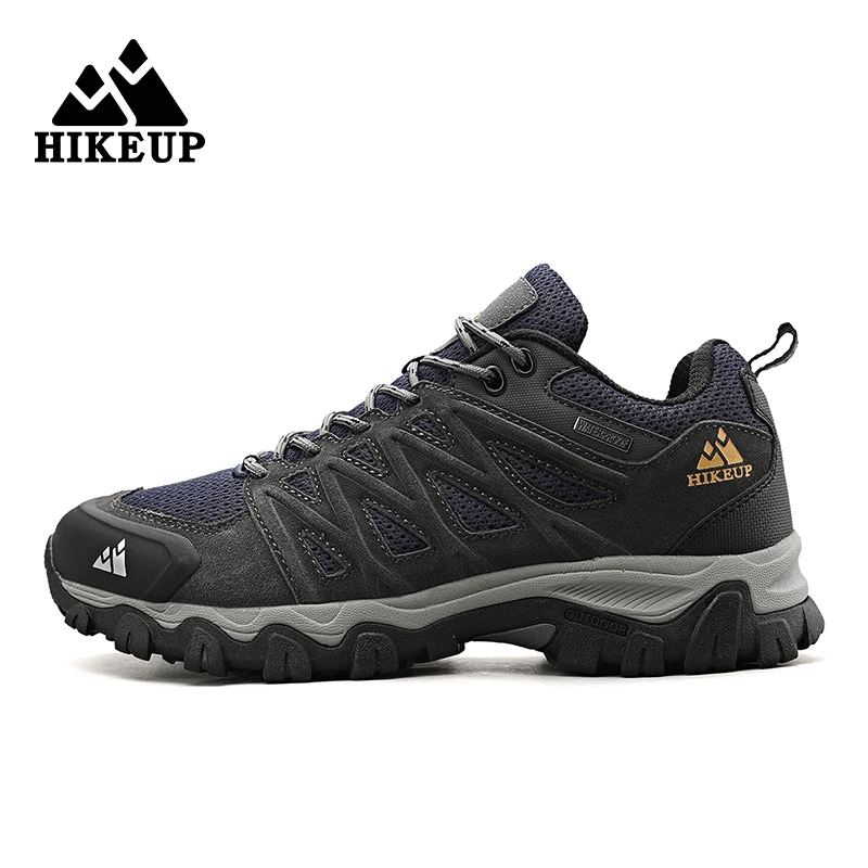 HIKEUP Men Hiking Shoes Mesh Fabric + Suede Leather Outdoor Sports Male ...