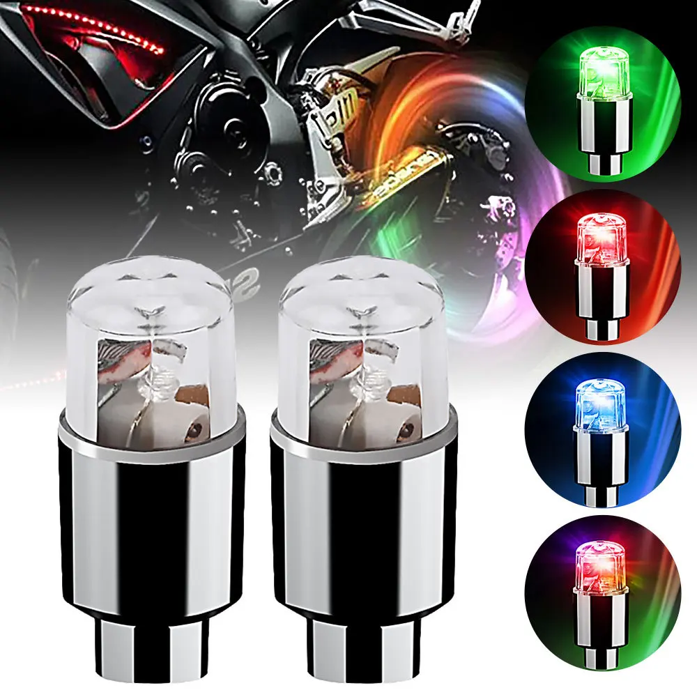1/2/4Pcs Car Tire Valve Caps LED Car Motorcycle Cycling Wheel Lantern ...
