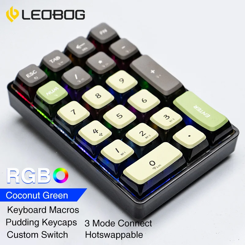 Number-Pad-21-Key-Bluetooth-Mechanical-Numeric-KeypadTransparent ...