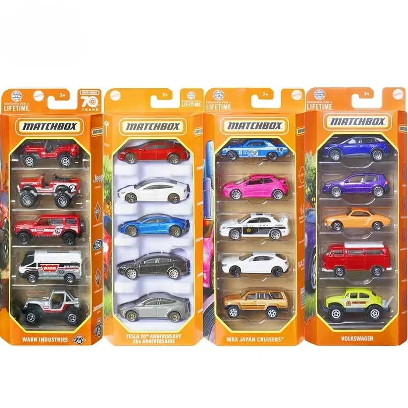 Original Matchbox Car 1/64 Diecast 5 Pack Set Tesla 20 Anniversary ...