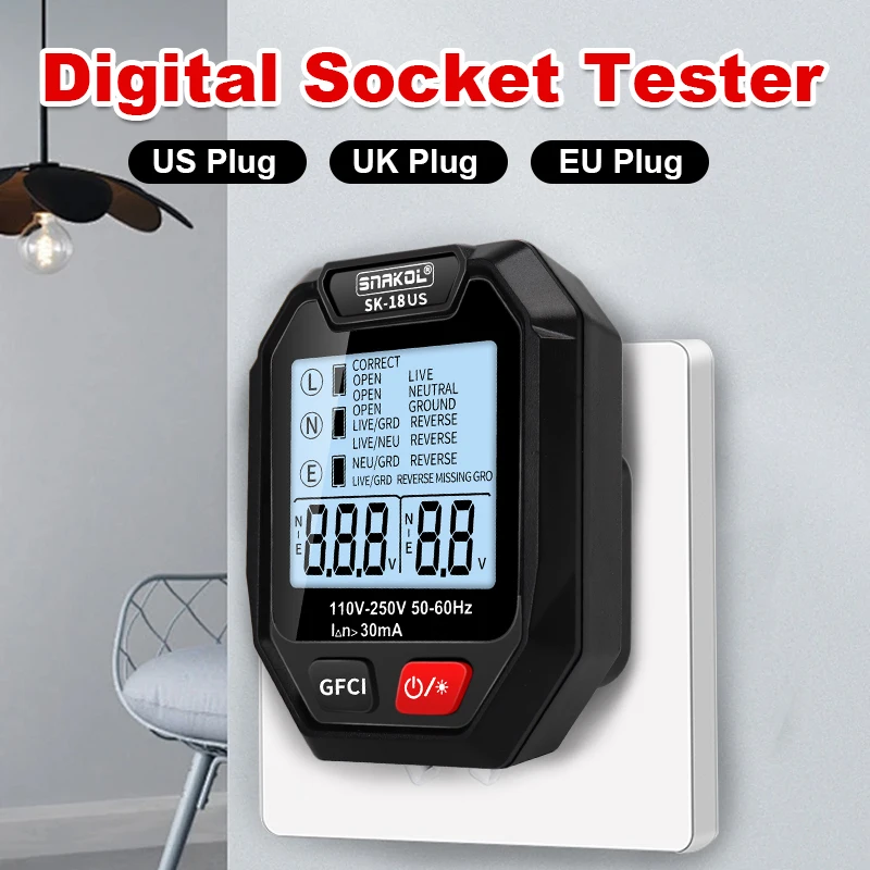 SK18-Digital-Socket-Tester-UE-EUA-UK-Plug-Detec-o-de-Polaridade-Grande ...