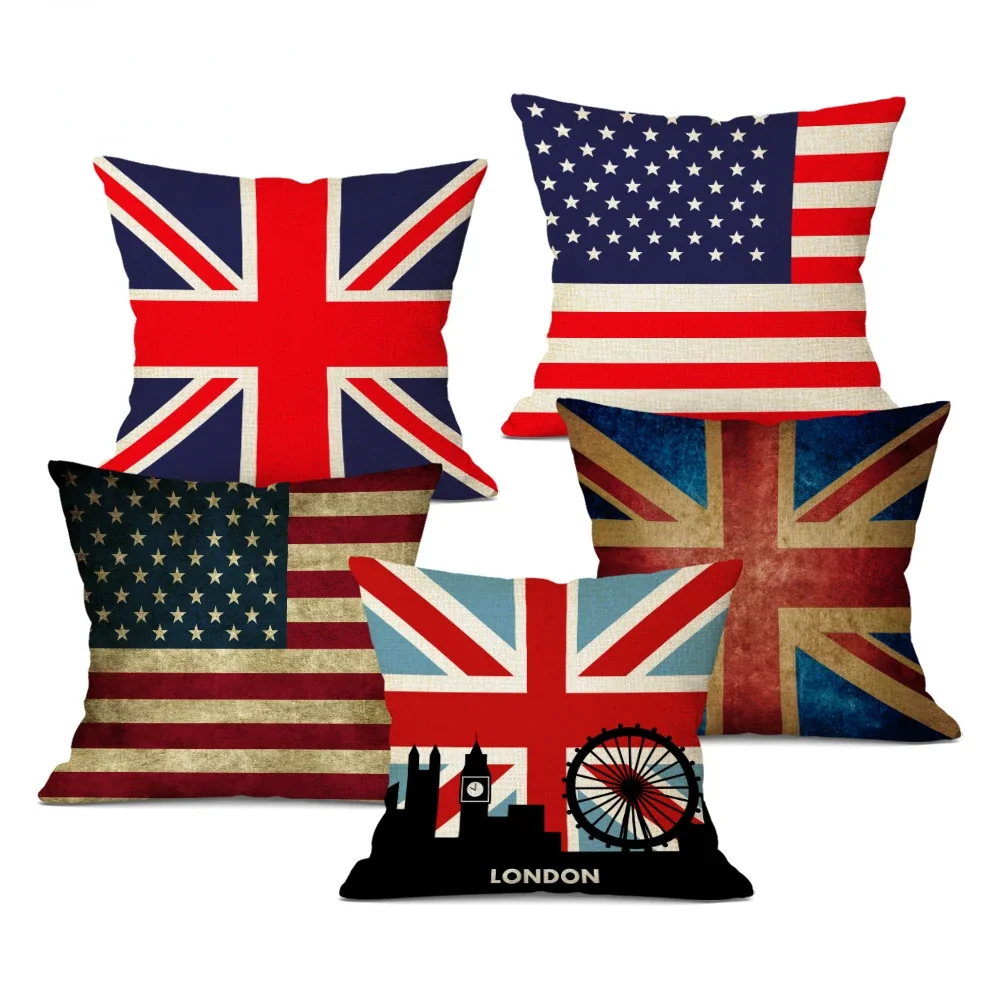 Taies-d-Oreiller-Imprim-es-Rayures-Usa-Anglais-Union-Jack-Am-ricain ...