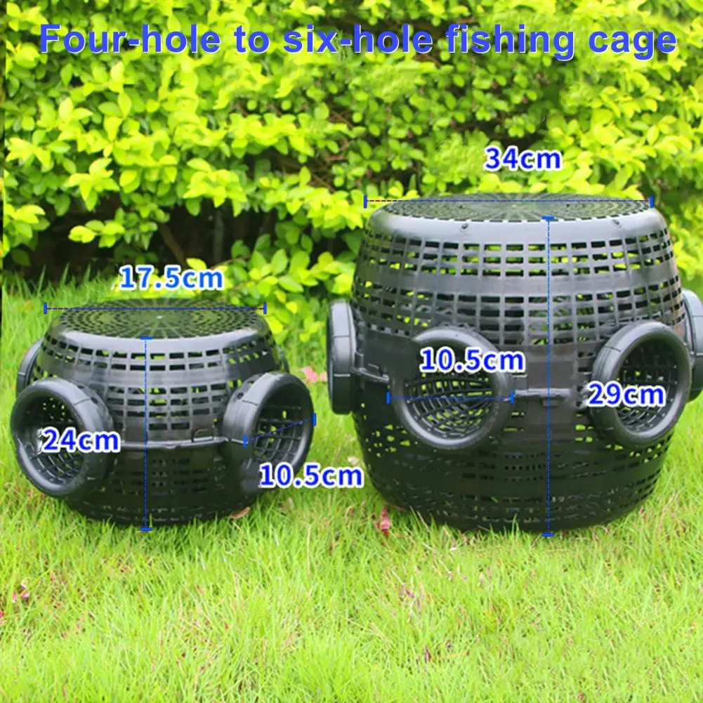Fishing-Bait-Trap-4-6-Holes-Fine-Mesh-Detachable-Portable-River-Prawn ...