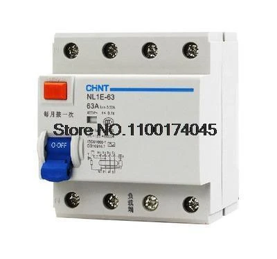 Chnt Chint Nl1e-63 3p+n 4p 63a 40a 25a 30ma Rccb 50hz/60hz Electronic Electric Leakage Breaker ...