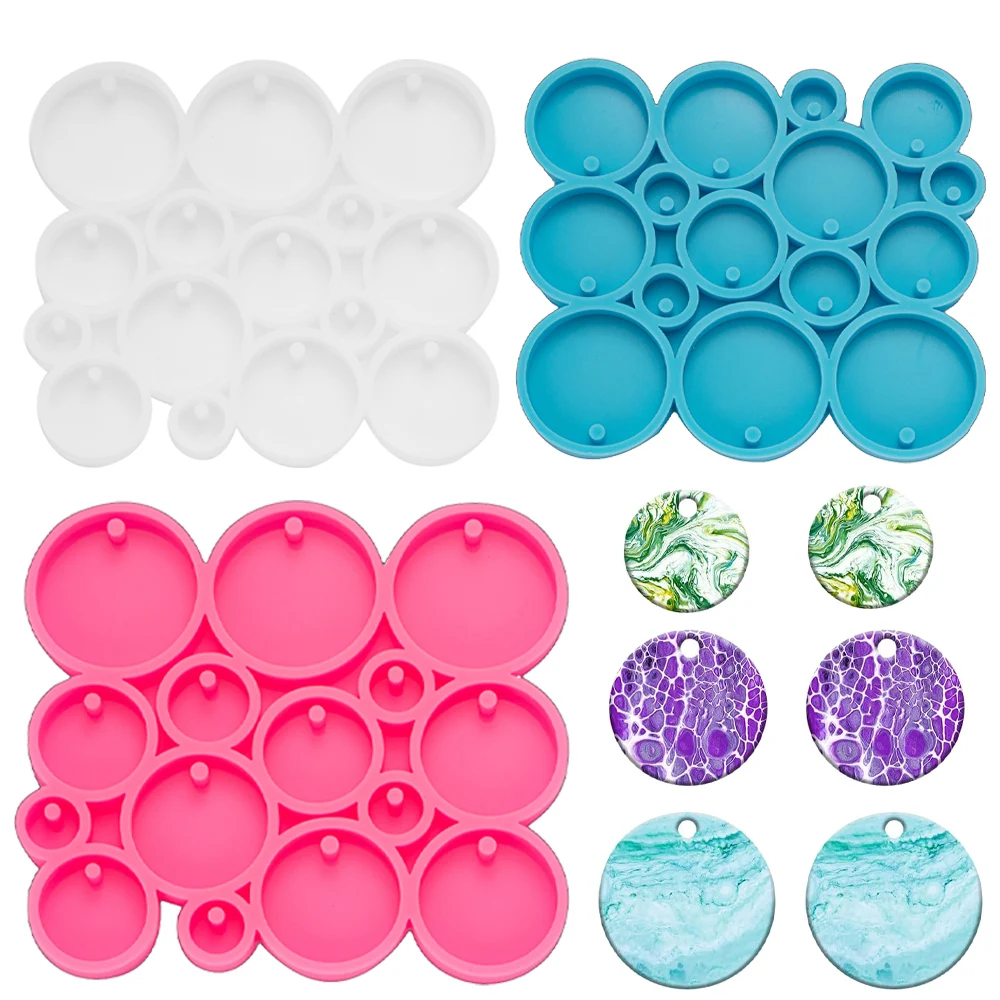 Super-Shiny-Mini-Round-Silicone-Keychain-Mold-Many-Circles-Epoxy-Resin ...