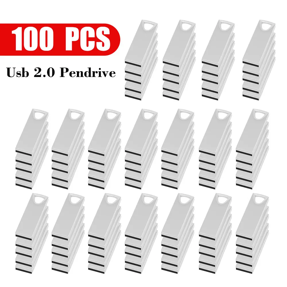 100PCS-Flash-Drives-Metal-64GB-Free-logo-Black-32GB-Pen-drive-16GB ...