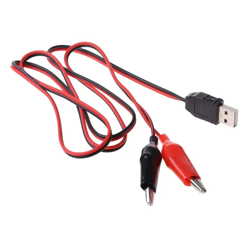 KX4B Copper Alligator Clips with Wire Male USB Connector Test Leads for ...