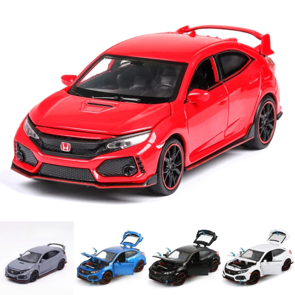 Miniauto 1:32 Scale Honda Civic Type R Toy Car Diecast Model Pull Back ...