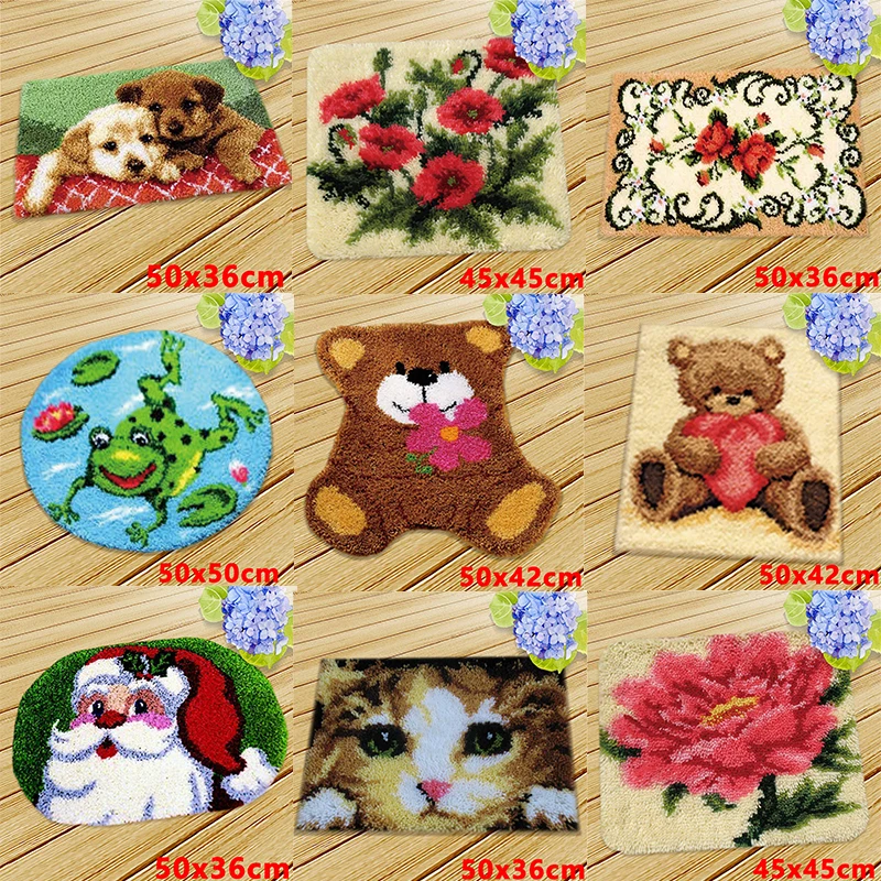 Plant-Animal-Latch-Hook-Embroidery-Carpet-Set-Cross-Stitch-Buttons-For ...