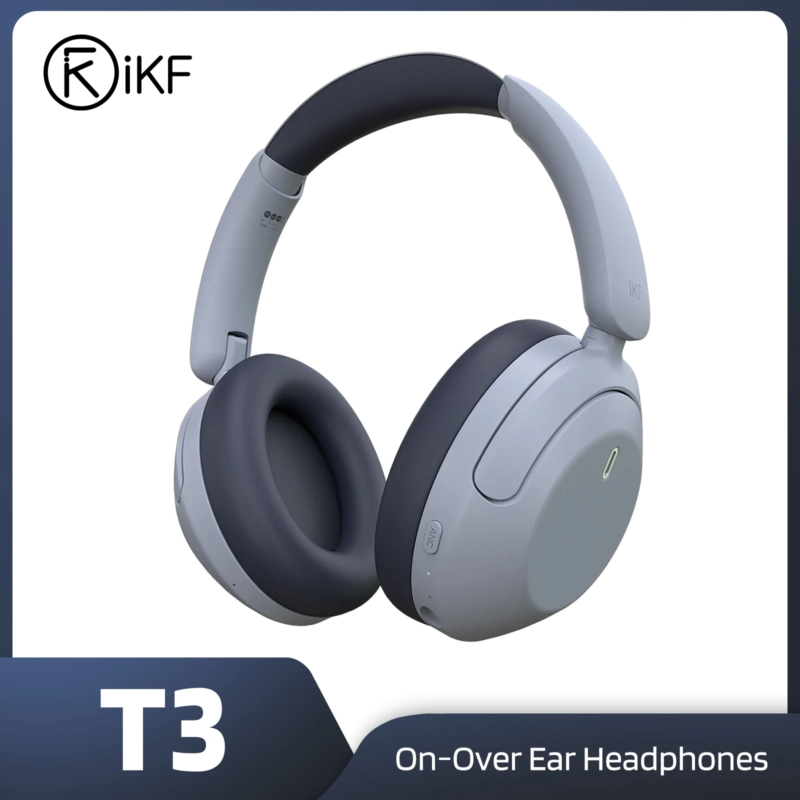 IKF-T3-Over-Headphones-Bluetooth-5-3-Wireless-Wired-Active-Noise-Cancelling-Earphones-125H ...