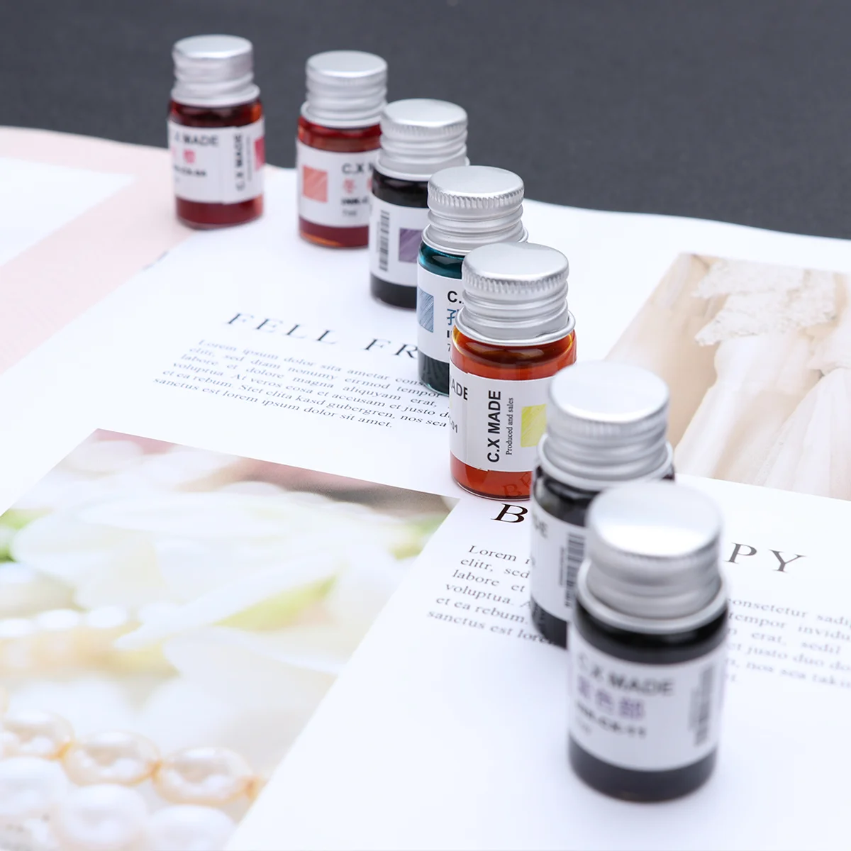 12-Pcs-Colored-Bottled-Ink-Luminous-Paint-Gold-Powder-Fountain-Pen-Non ...