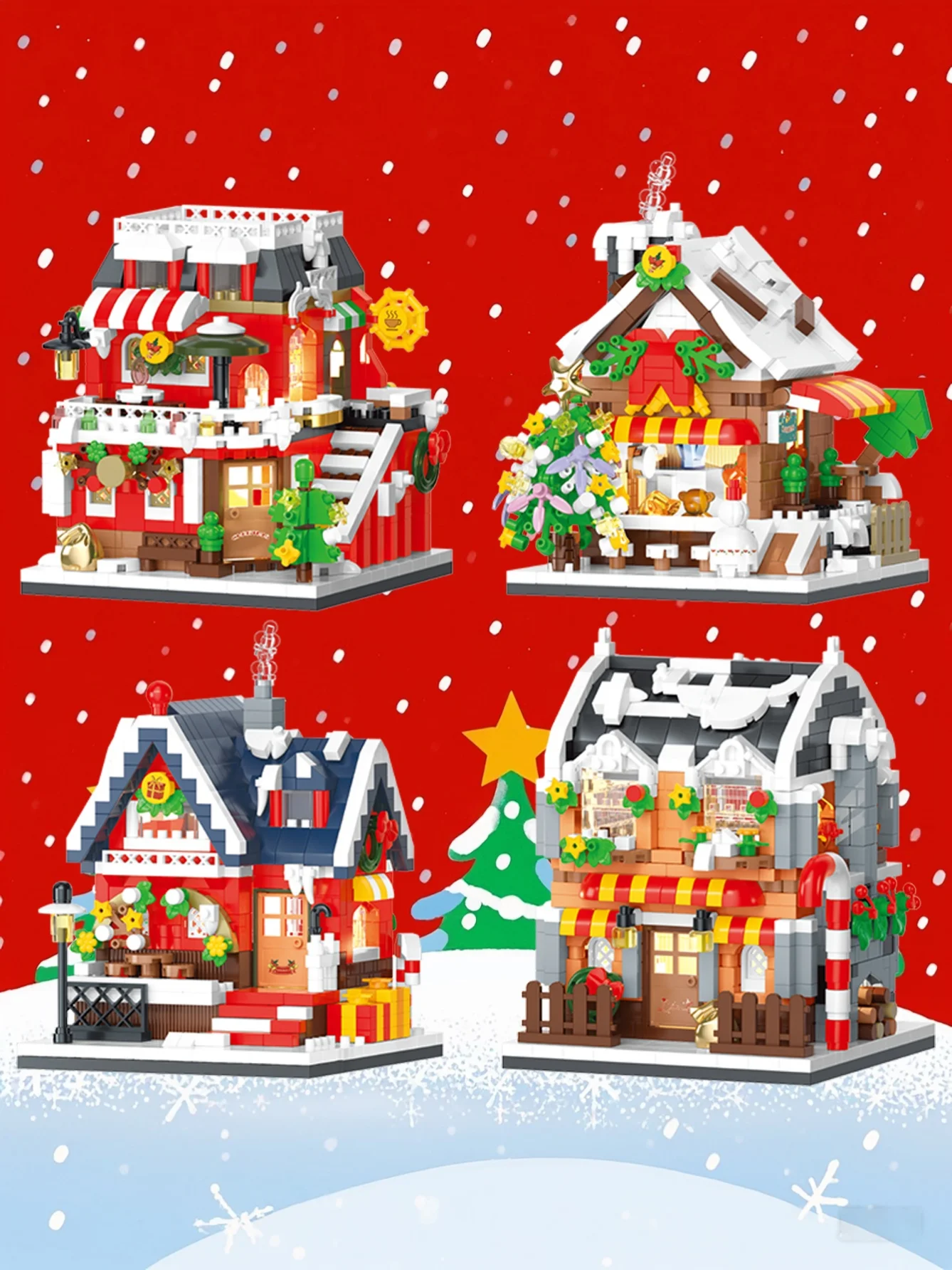 Christmas-Building-Blocks-Series-Christmas-Gift-Shop-Candy-House-Coffee ...