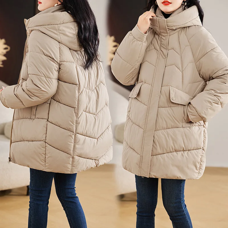 New Winter Women Parka Hooded Jackets Thicken Warm Cotton-padded Puffer ...