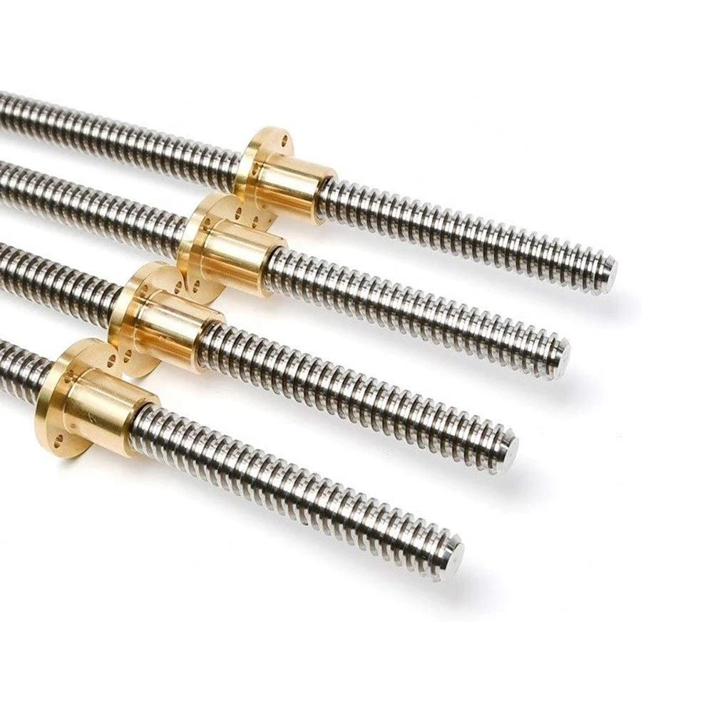 T12 Lead Screw stainless steel trapezoidal screw brass Nut Pitch 2mm ...