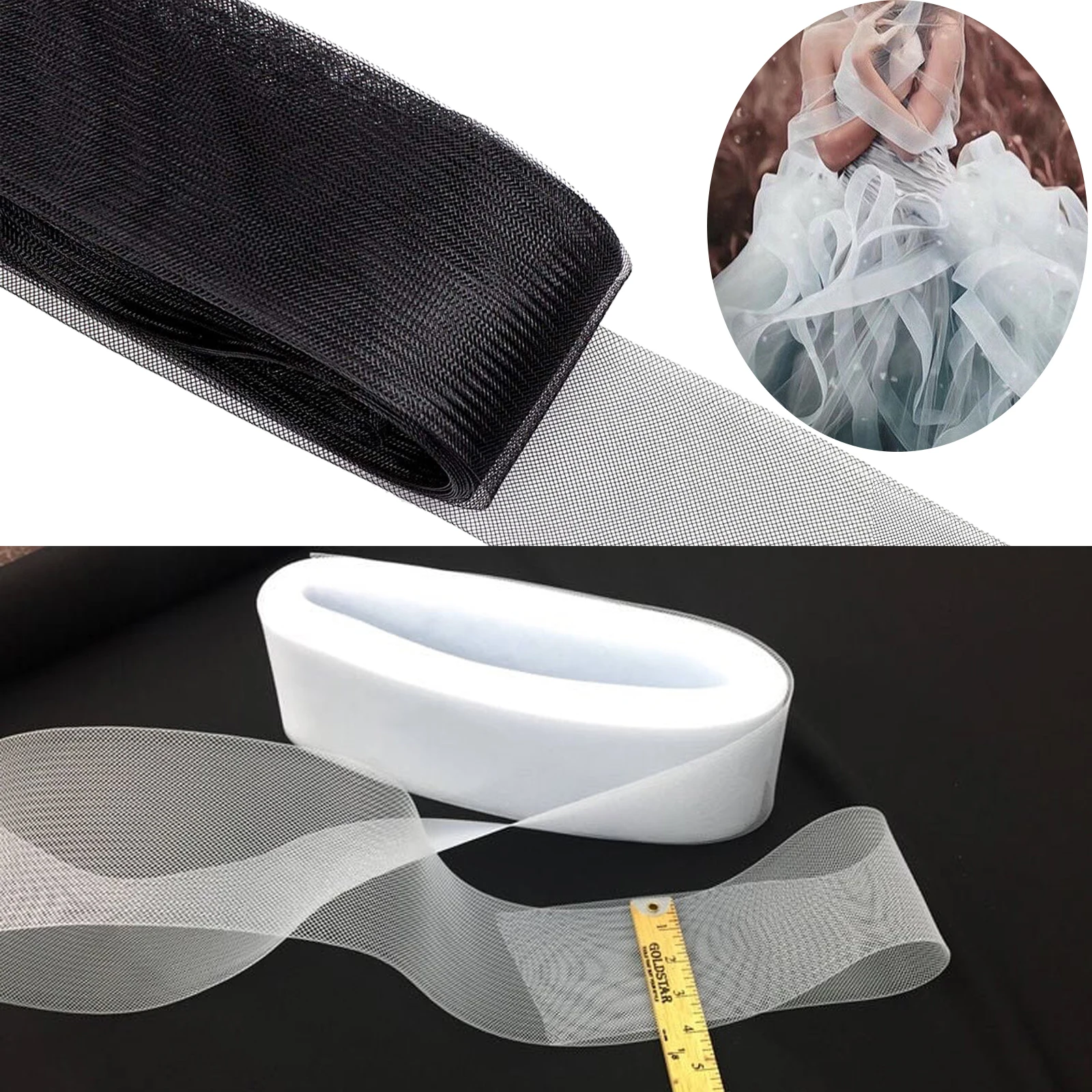 50/100 Yards Stiff Polyester Horsehair Braid for Boning Sewing Wedding ...