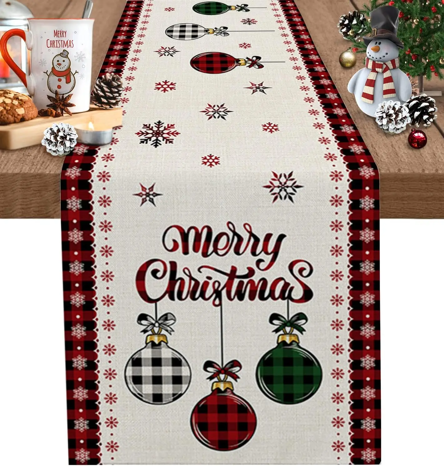 Merry-Christmas-Tree-Ball-Linen-Table-Runners-Holiday-Party-Decor ...