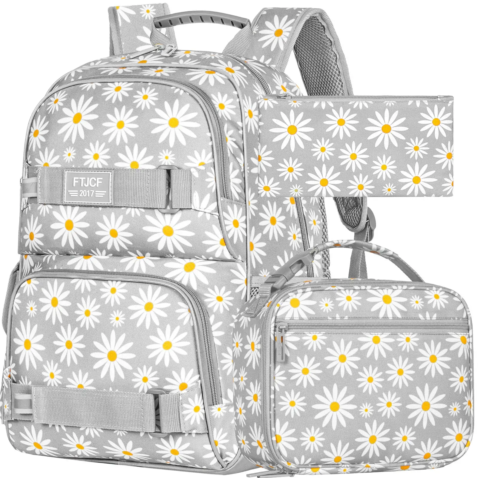 3PCS-Daisy-Girls-Backpack-17-Inch-Laptop-School-Bookbag-Teen-College ...
