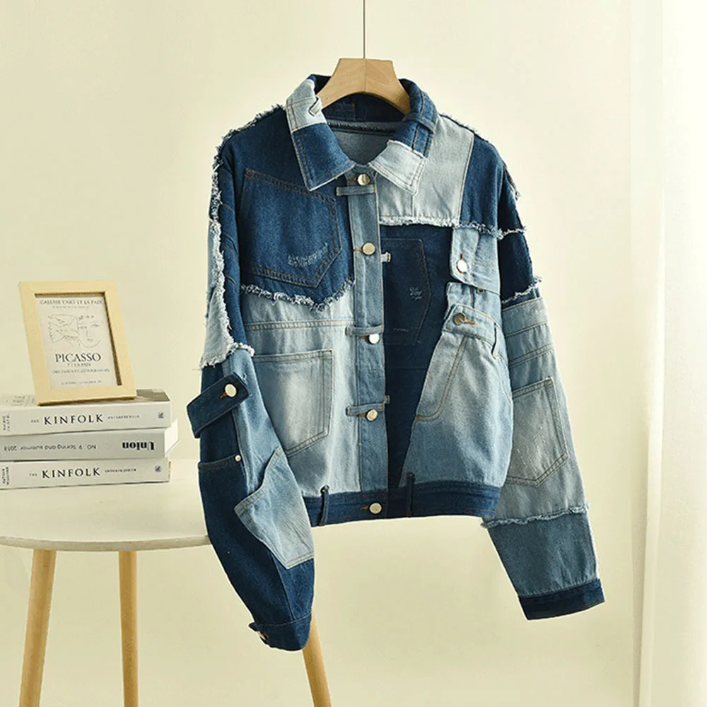 Patchwork-Denim-Jacket-2023-Autumn-Color-Block-Splice-Bolsos-Casacos ...