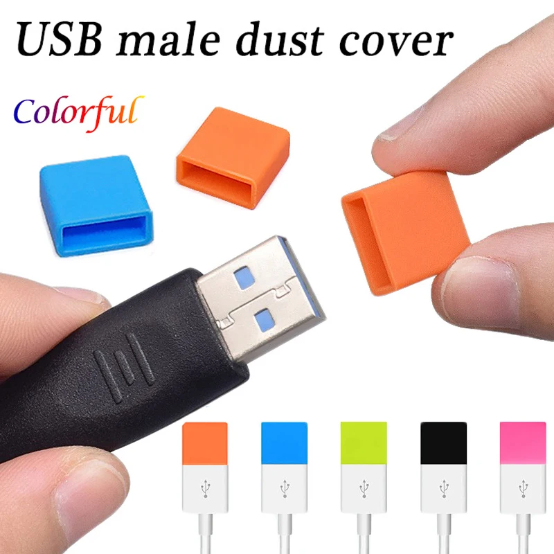 10Pcs USB Male Dust Plug Silicone Stopper Cap for Charging Extension ...