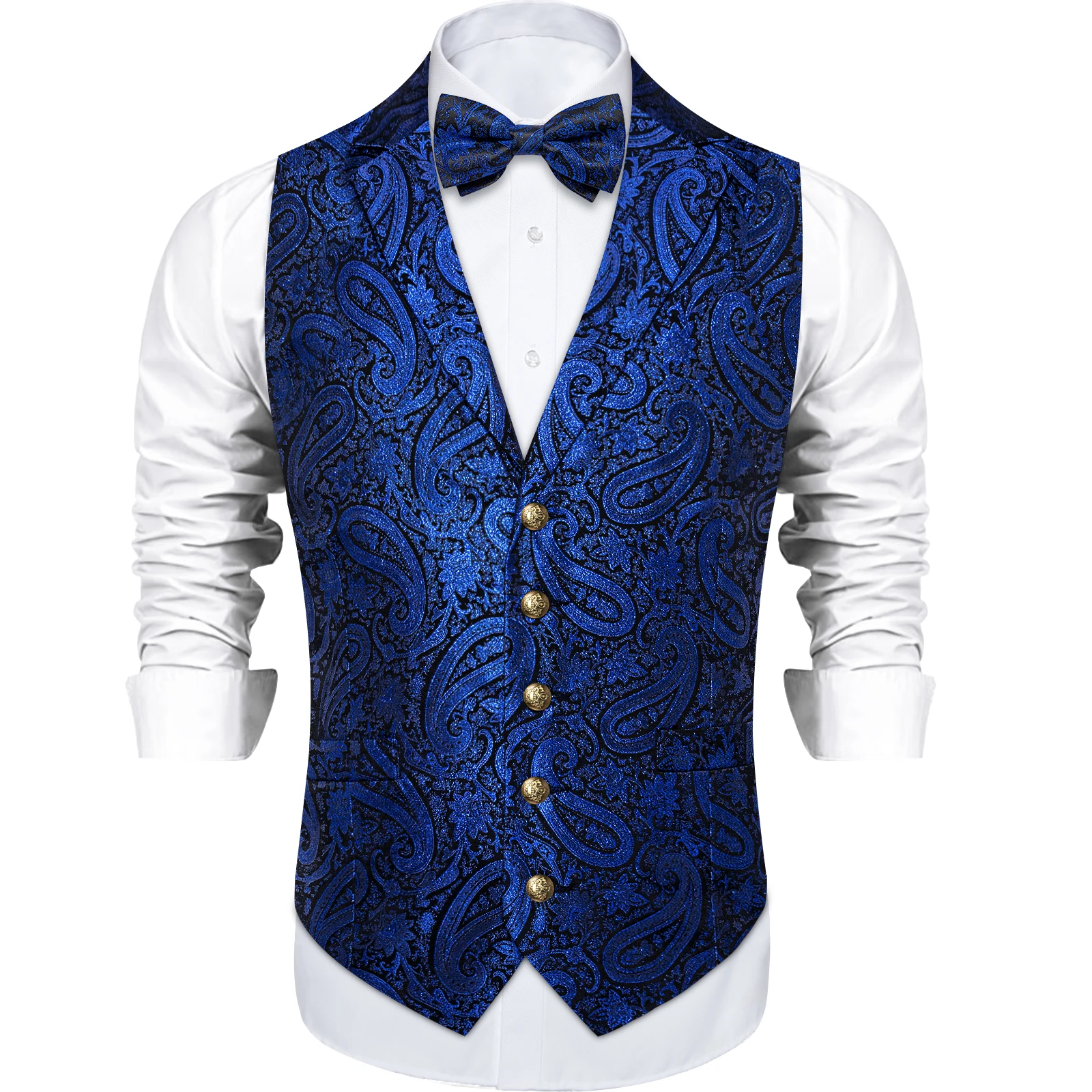 Men-s-Royal-Blue-Paisley-Suit-Vest-with-Bow-Tie-Handkerchief-Cufflinks ...