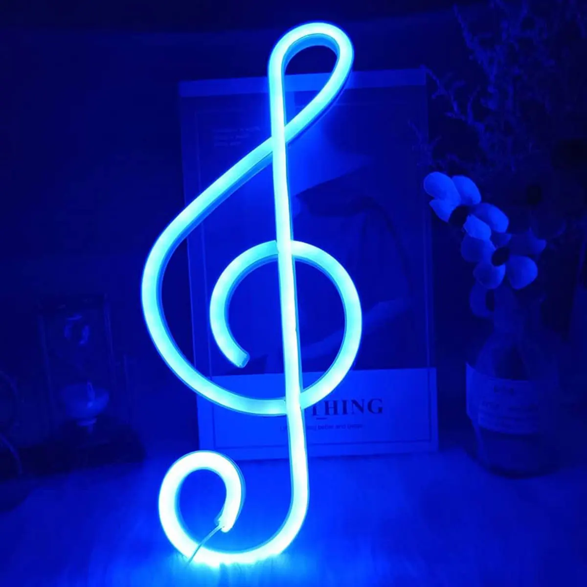 Colorful Neon Music Notes