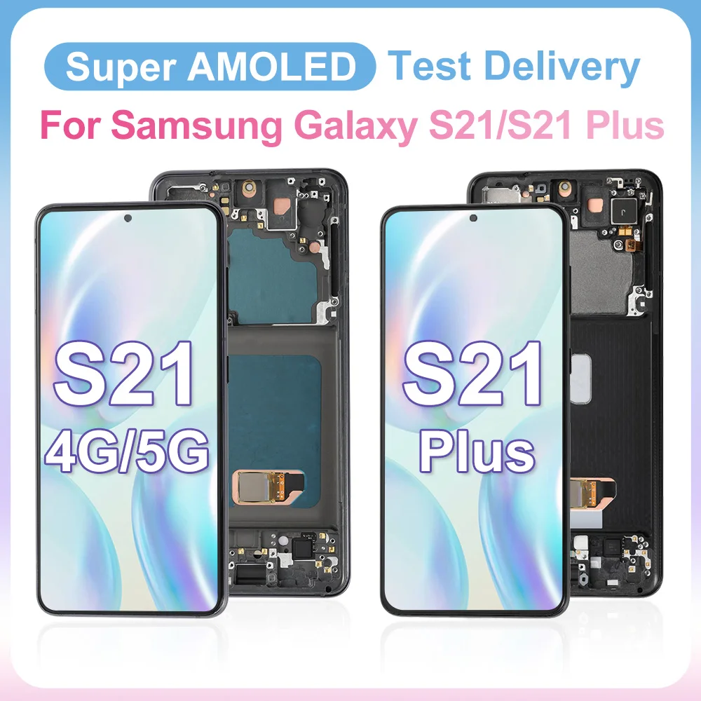 Tela-Super-AMOLED-Para-Samsung-Galaxy-S21-G990F-DS-G991-Montagem-LCD ...
