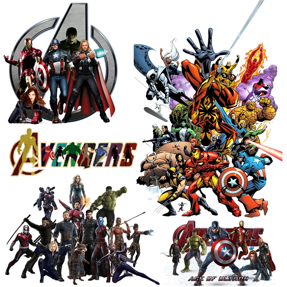 Marvel-Avengers-Superheroes-Heat-Transfer-Stickers-Patches-for-Clothing ...