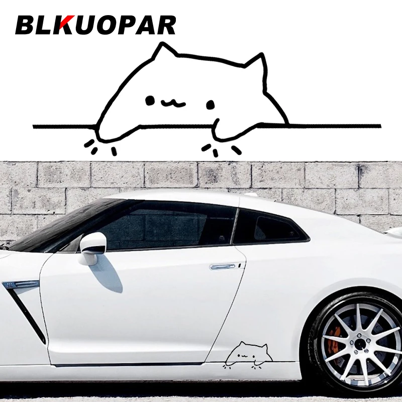 Blkuopar Bongo Cat Meme Kawai Car Sticker Waterproof Occlusion Scratch ...